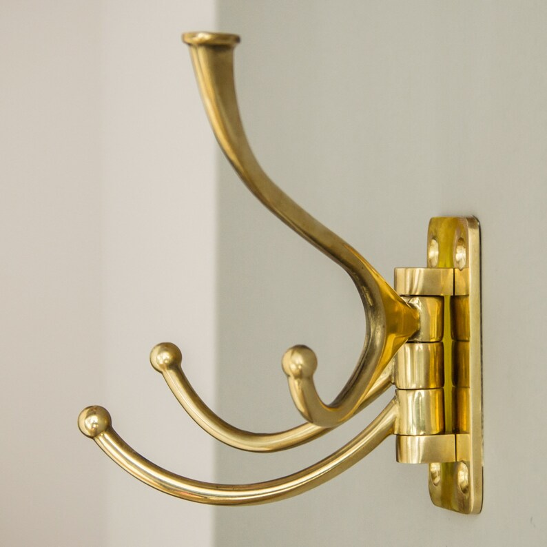 Vintage Brass Coat Hook Adjustable Left and Right - Etsy