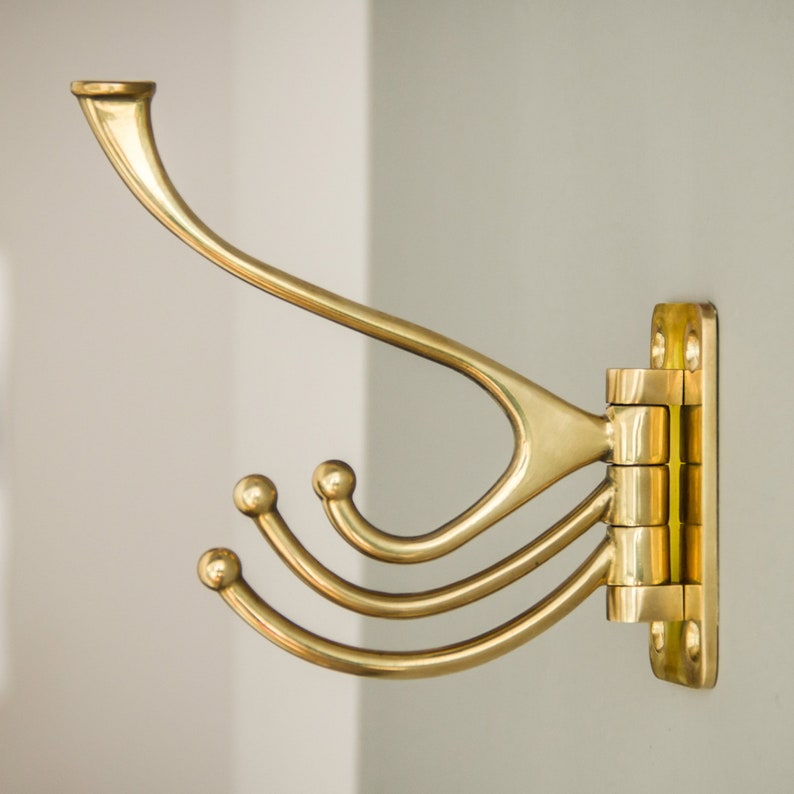 Vintage Brass Coat Hook Adjustable Left and Right - Etsy