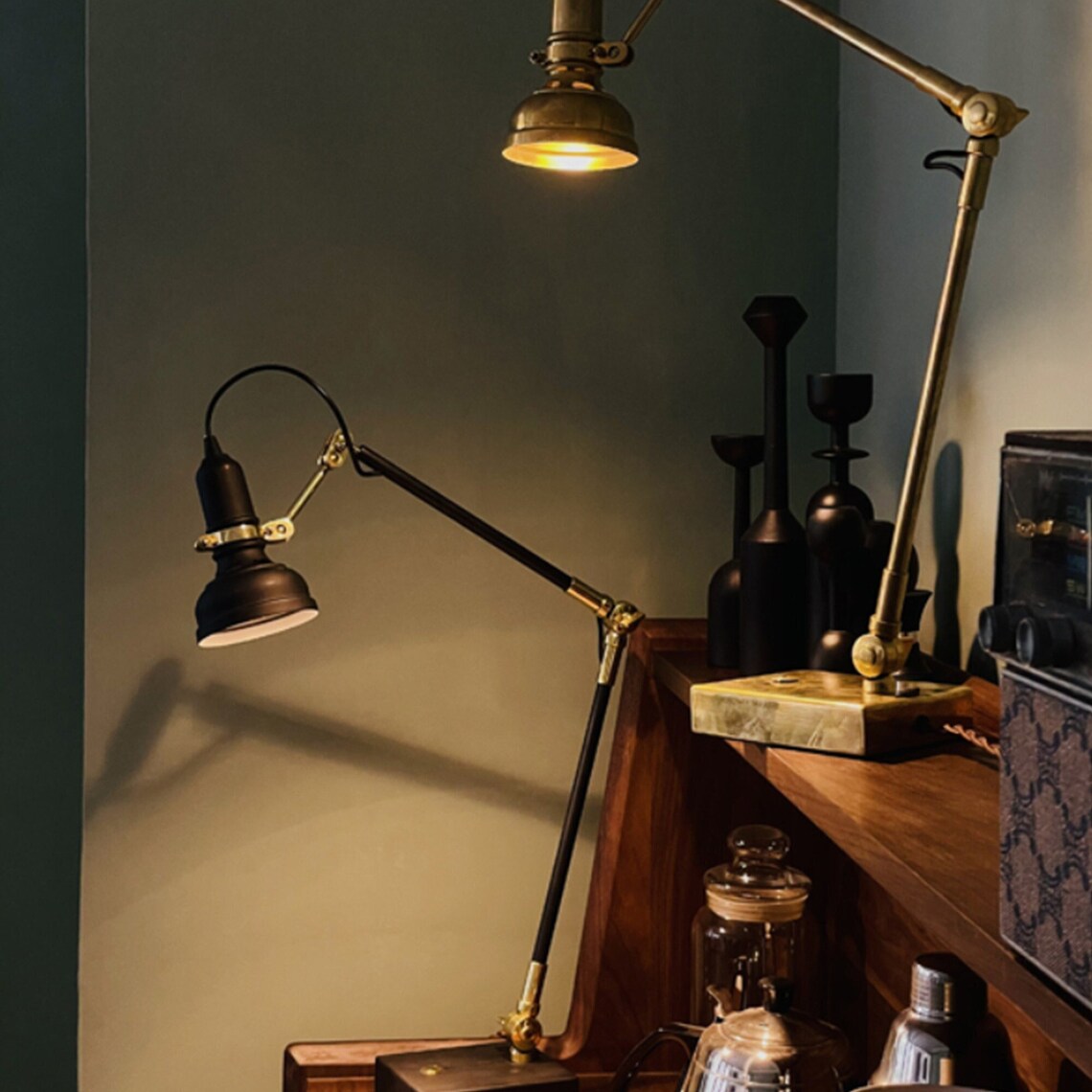 Brass Vintage Table Lamp / Living Room Bedroom Table Lamp / Adjustable ...
