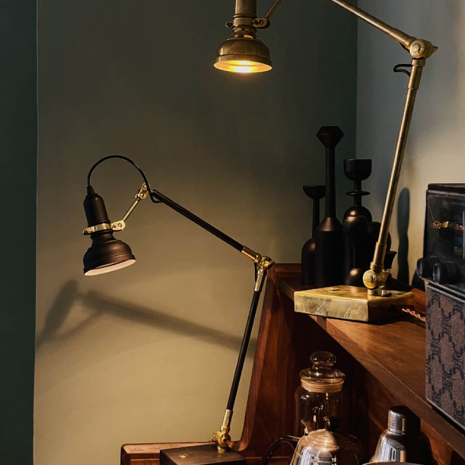 Brass Vintage Table Lamp / Living Room Bedroom Table Lamp / Adjustable ...