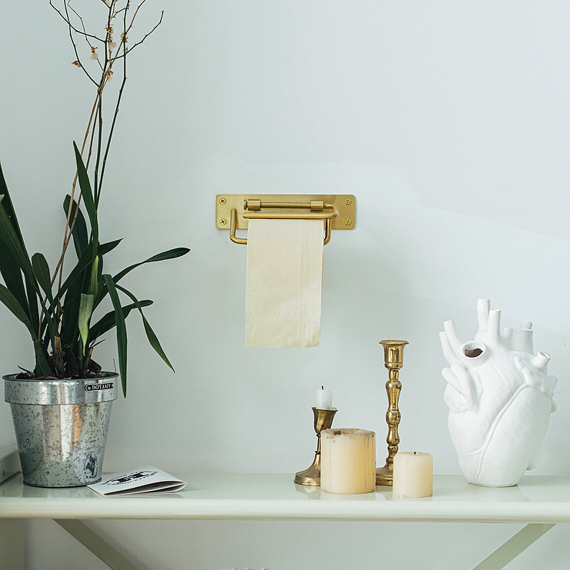 Vintage Brass Tissue Holder, Toilet Roll Paper Holder, Homer Decor ...