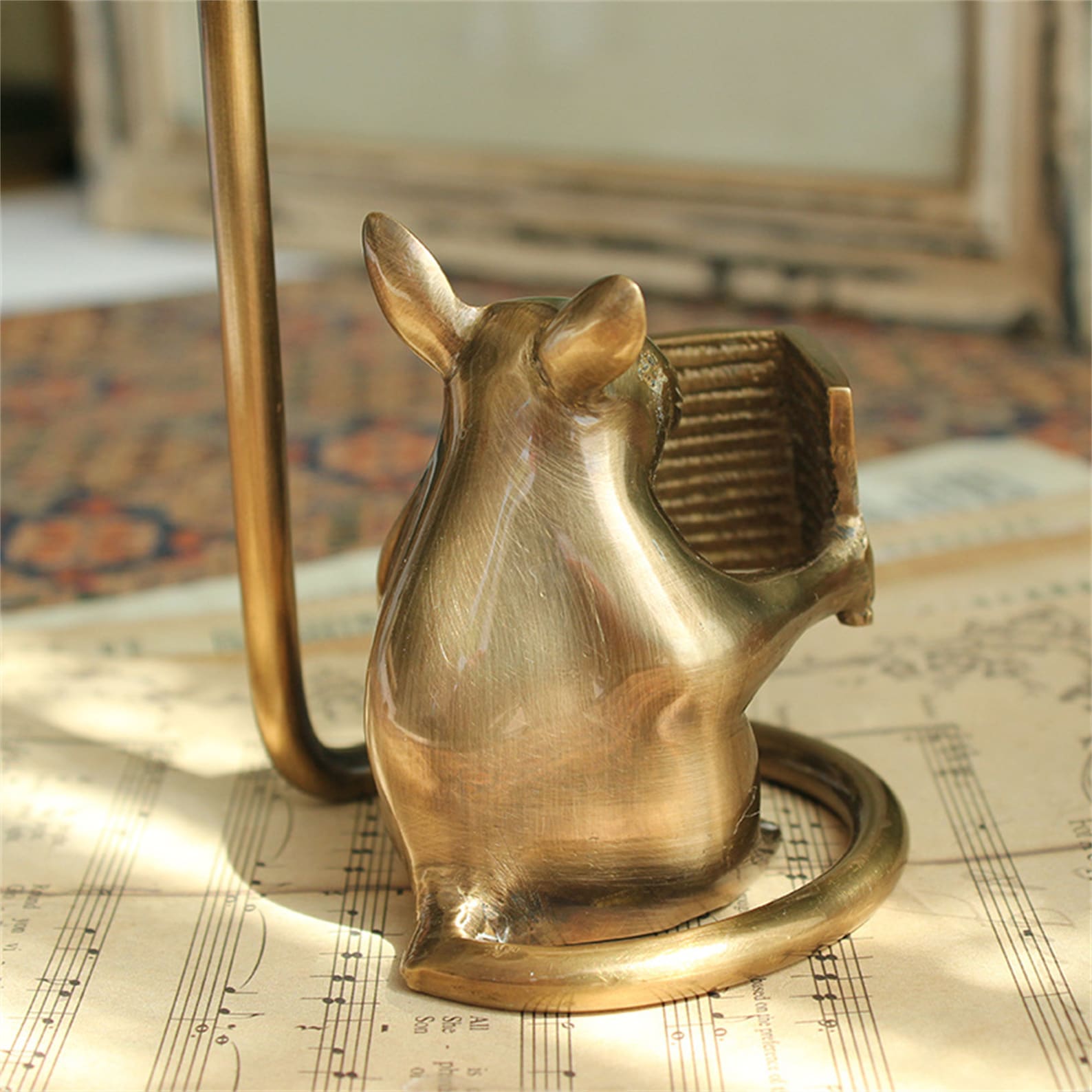 Brass Candle Holder/vintage Decoration/brass Rat Candle Holder/creative ...