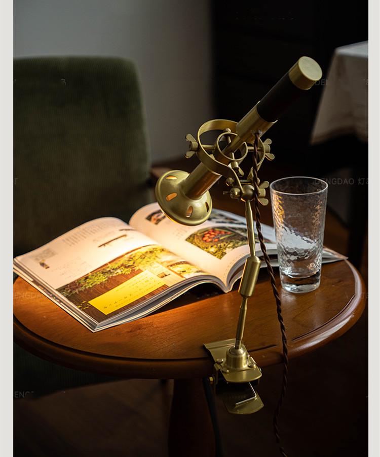 Vintage Brass Lamp, Bedside Reading Light, Brass Table Clamp Lamp, Home ...