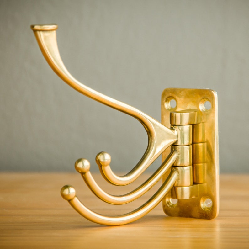 Vintage Brass Coat Hook Adjustable Left and Right - Etsy