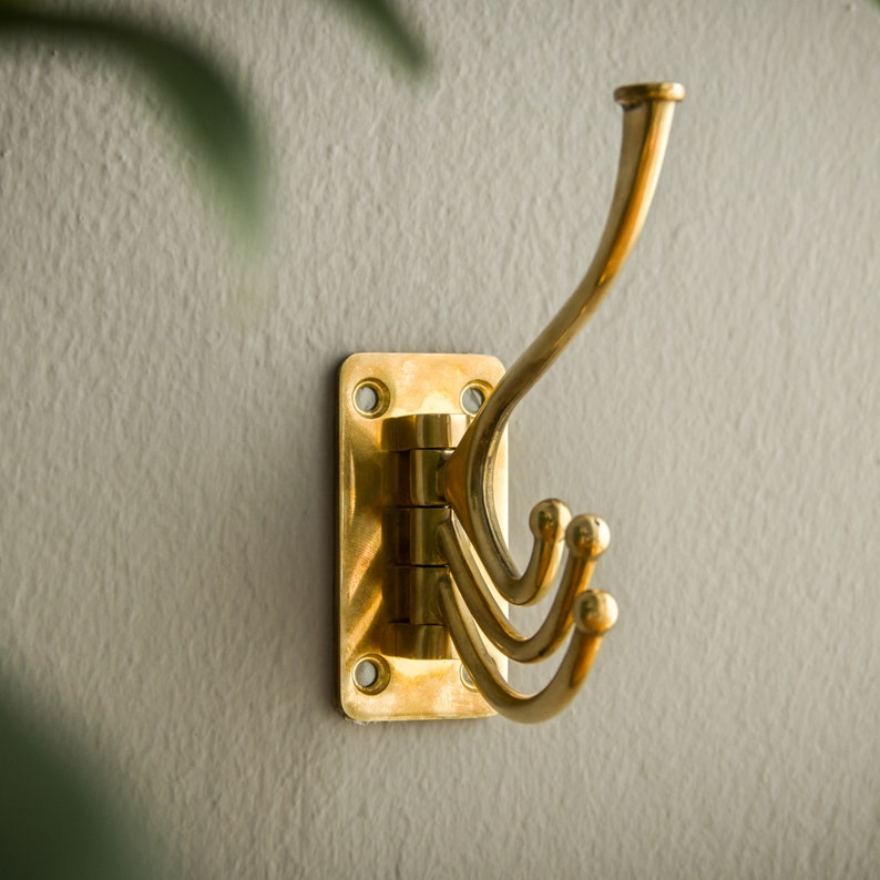 Vintage Brass Coat Hook Adjustable Left and Right - Etsy