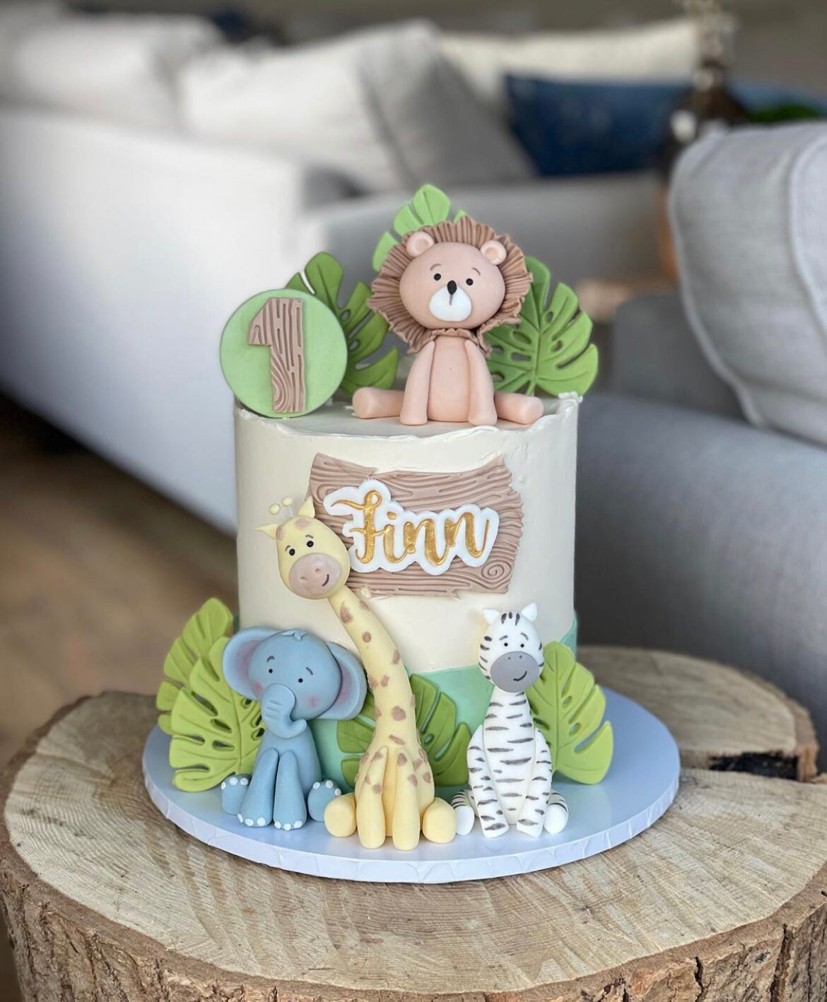 Baby Safari Cake Topper Fondant With Leaves Bundle Cute - Etsy
