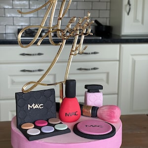 Fondant Makeup Themed Cake Topper Set, Makeup Fondant Topper. - Etsy