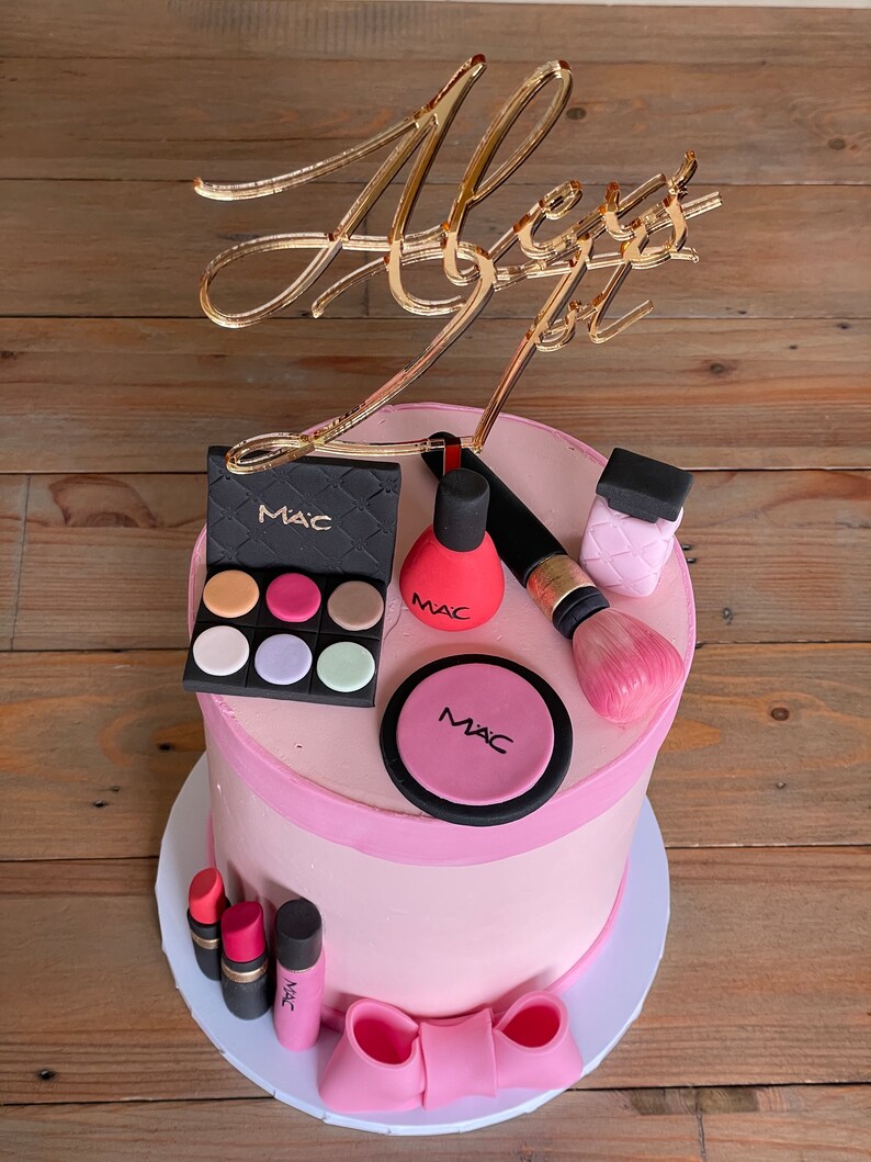 Fondant Makeup Themed Cake Topper Set, Makeup Fondant Topper. - Etsy