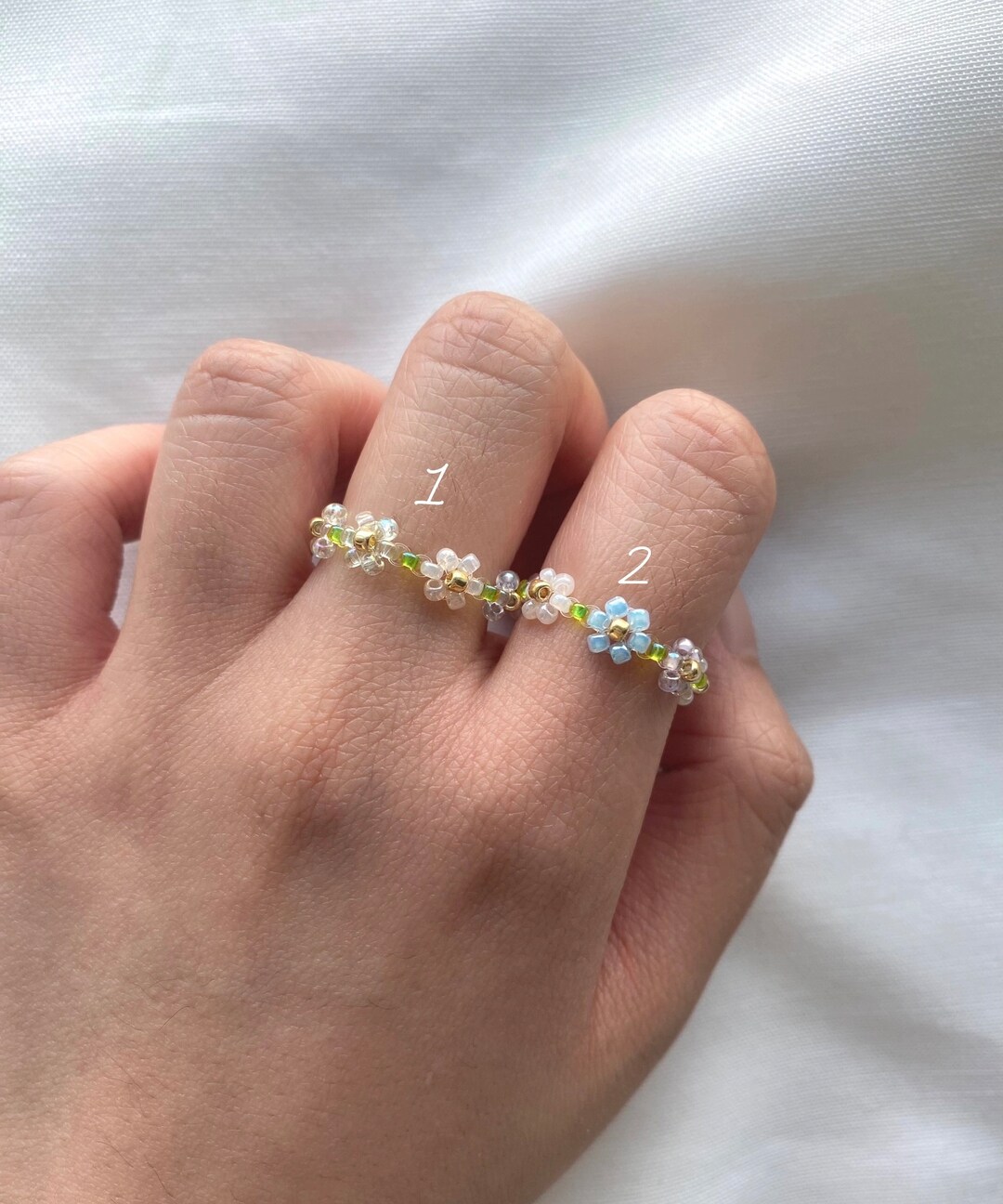 Beaded Rings, Beaded Daisy Rings, Cute Rings, Flower Rings, Flower ...