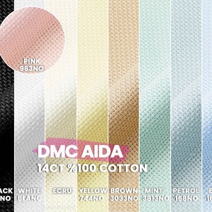 Dmc 14 Ct Aida Fabric Embroidery Fabric %100 Cotton Cross - Etsy