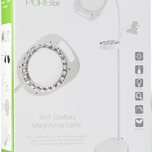 Magnifying Glass LED Lamp With Accessories, Purelite 4 in 1 Crafters ...