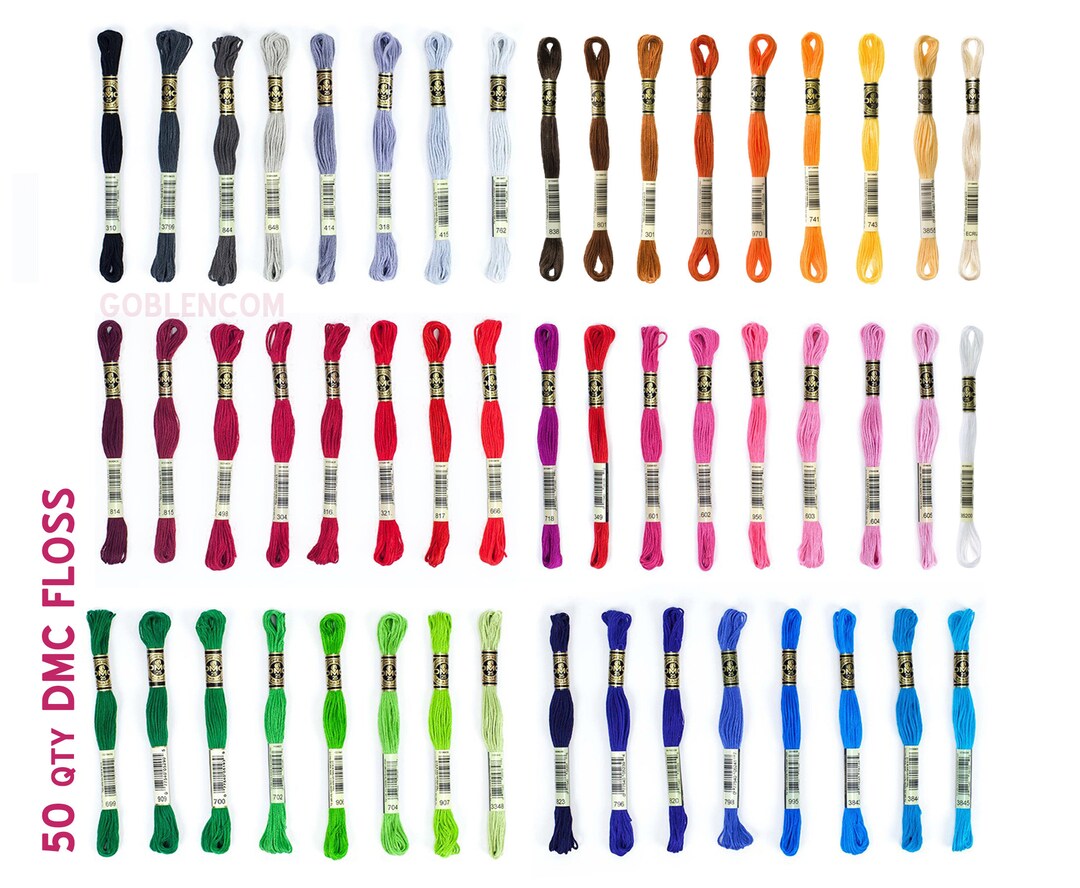 Dmc Floss 50qty Thread Set, 50 Colors Mouline Thread Set - Cross Stitch ...