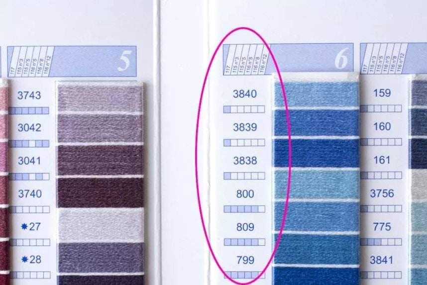 DMC Colour Card With Thread Samples, Stranded Cotton Shade Card ...