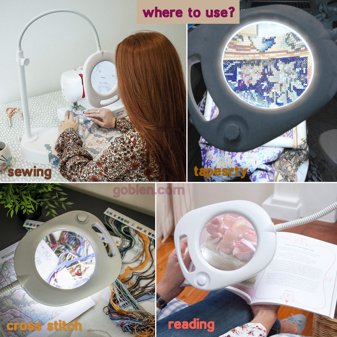 Magnifying Glass LED Lamp With Accessories Purelite 4 in 1 - Etsy