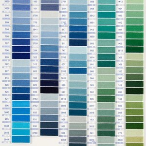 DMC Colour Card With Thread Samples, Stranded Cotton Shade Card ...