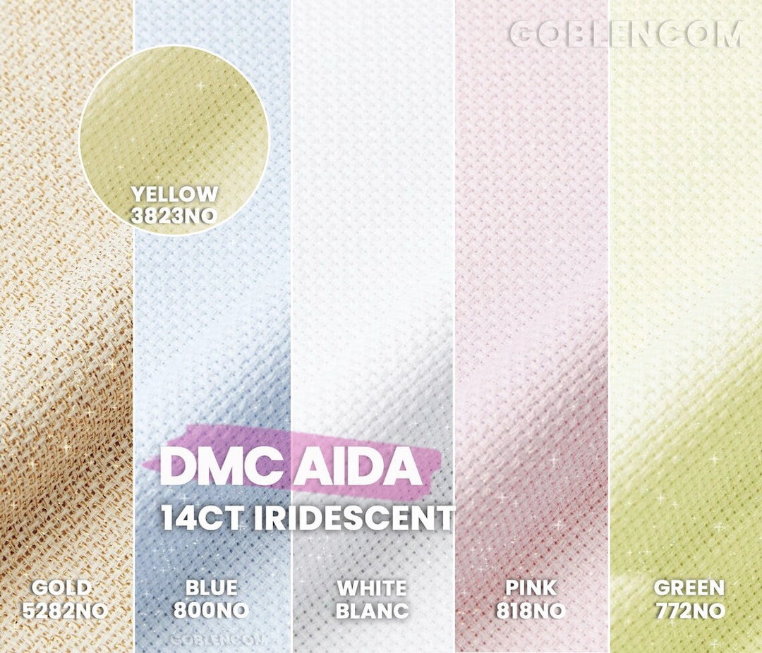 Dmc 14 Ct Iridescent Aida Fabric, Embroidery Fabric, %100 Cotton Cross ...