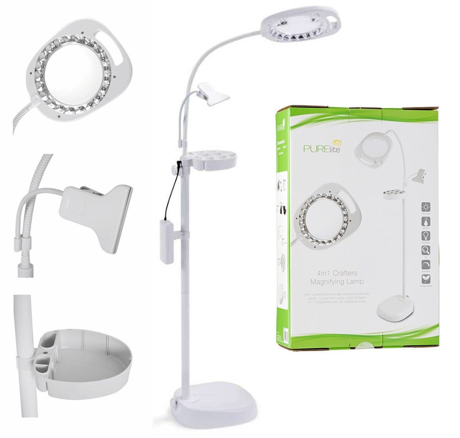 Magnifying Glass LED Lamp With Accessories Purelite 4 in 1 - Etsy