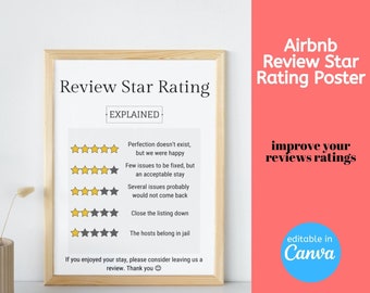 Airbnb 5 Star Poster - Etsy