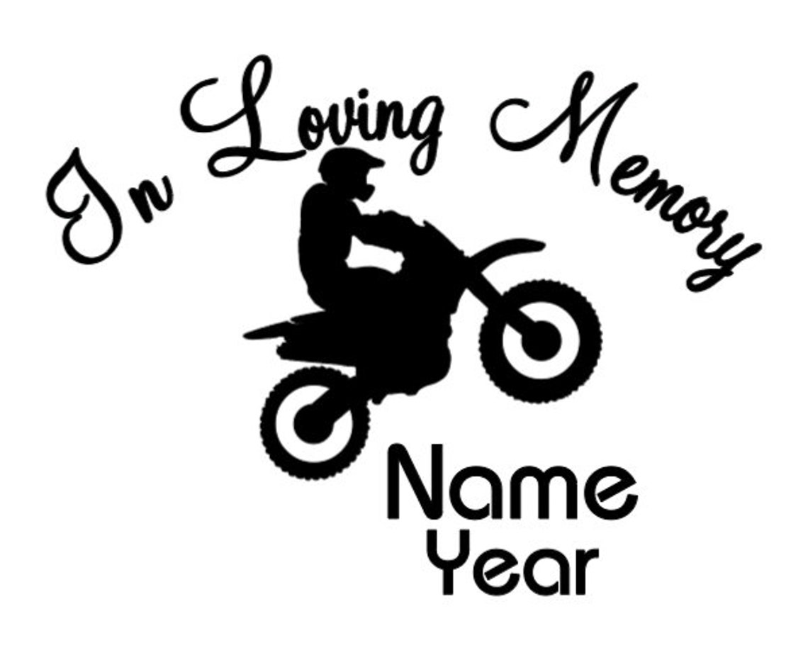 Customizable in Loving Memory Dirt Bike Vinyl Decal Sticker ...