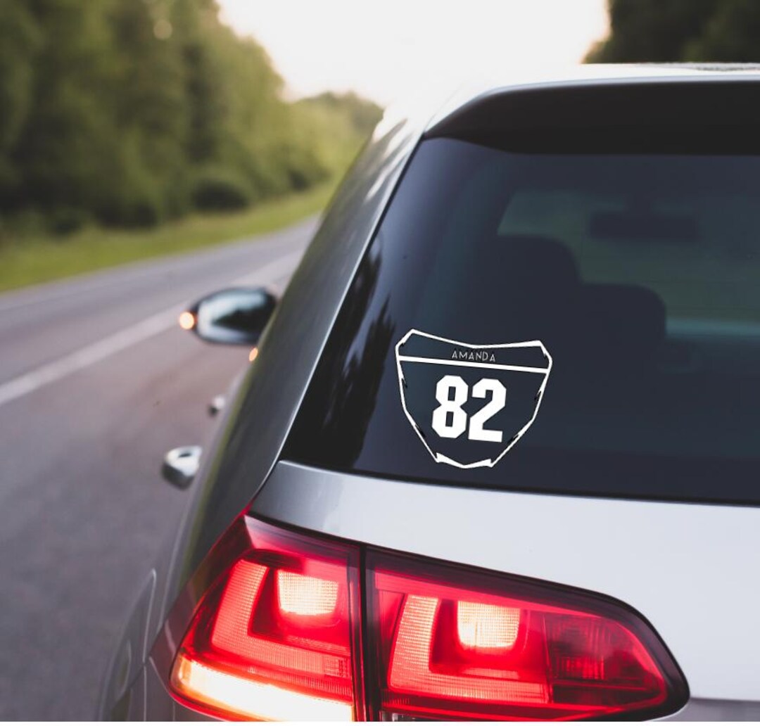 Custom Number Plate Vinyl Decal, Custom Dirt Bike Front Plate, Dirt ...