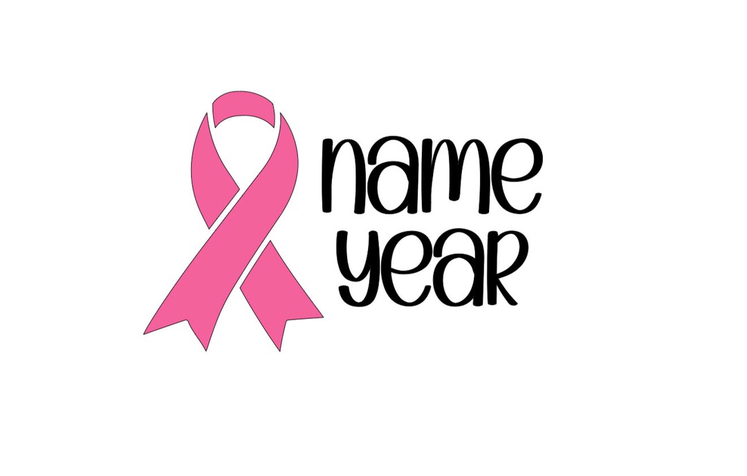 Personalized Cancer Ribbon Vinyl Decal, Personalized Cancer Ribbon ...
