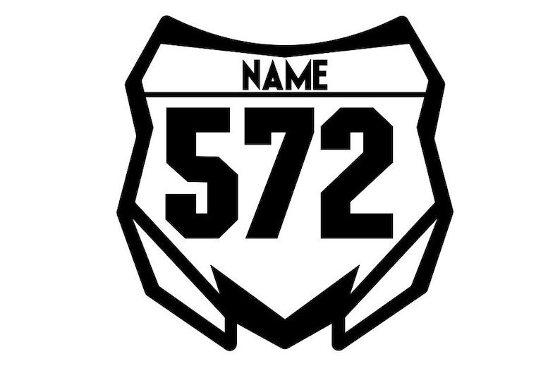 Customizable Number Plate Vinyl Stickers, Dirt Bike Front Plate, Dirt ...