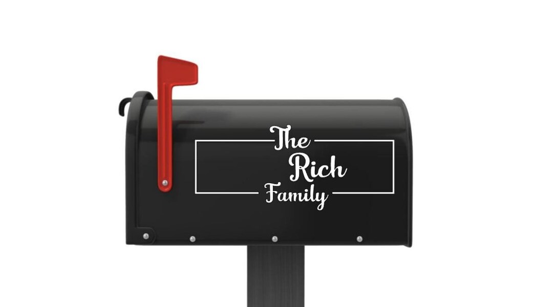 Custom Mailbox Vinyl Decal, Custom Mailbox Vinyl Decal With Last Name ...