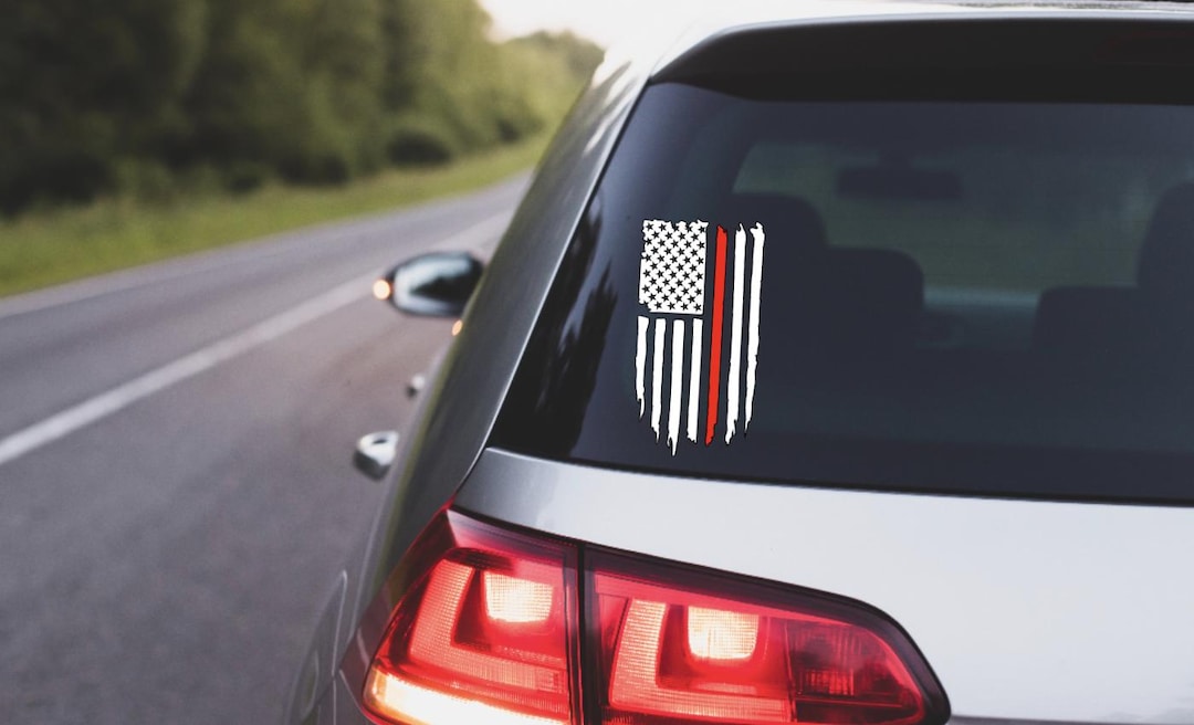 Firefighter Flag, Firefighter Flag Decal, Back the Red, Back the Red ...