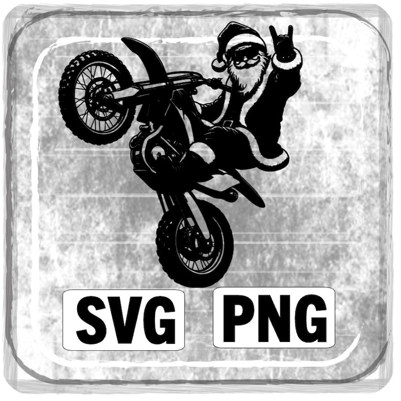 Dirt Bike Santa Svg - Etsy