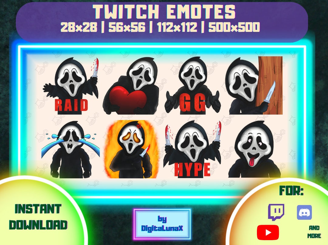 Funny Twitch Emotes Ghost Face Emotes Dbd Twitch Emotes - Etsy