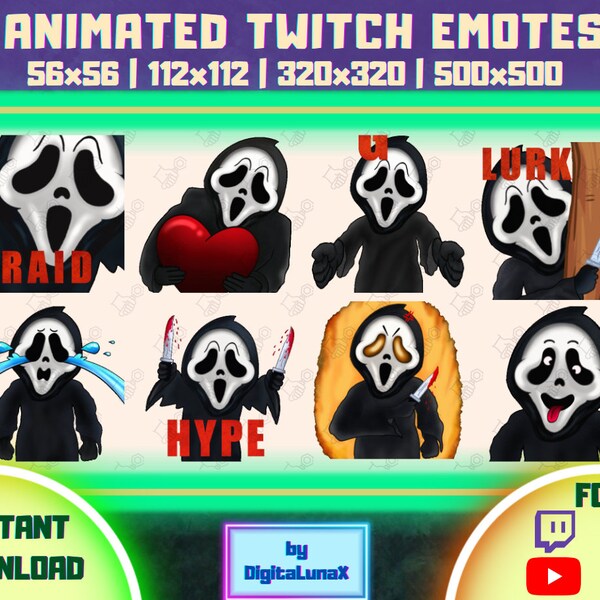 Twitch Ghost Face Emotes - Etsy Australia