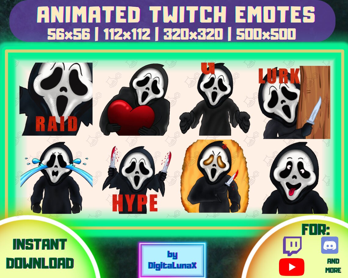 Ghost Animated Twitch Emotes Ghostface Animated Emotes Dbd Animated ...