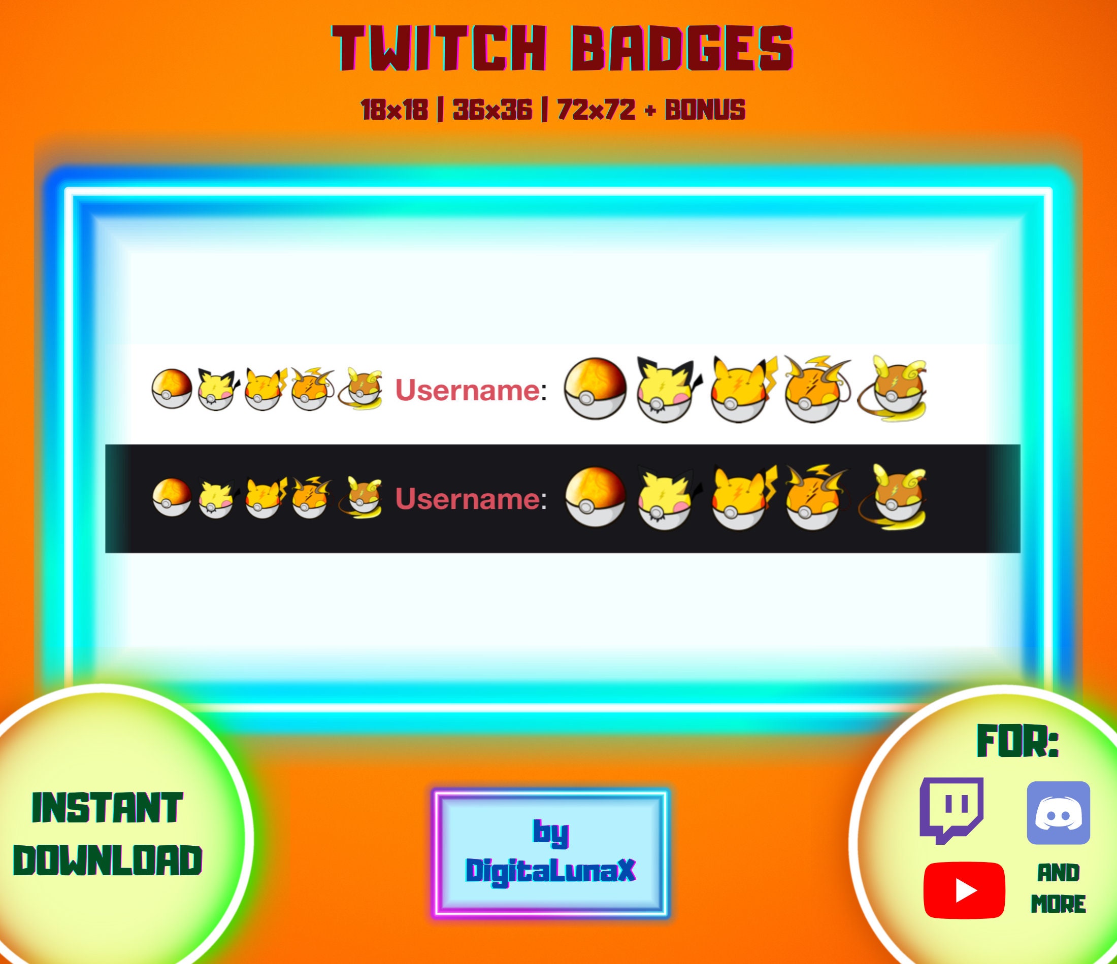 Cute Twitch Sub Badges Sub Badges For Twitch Discord Yt Etsy