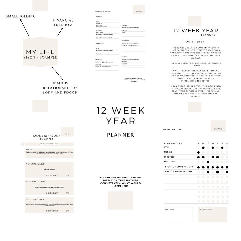 12 Week Year Planner - Digital Download. 12 Week Planner to Help ...