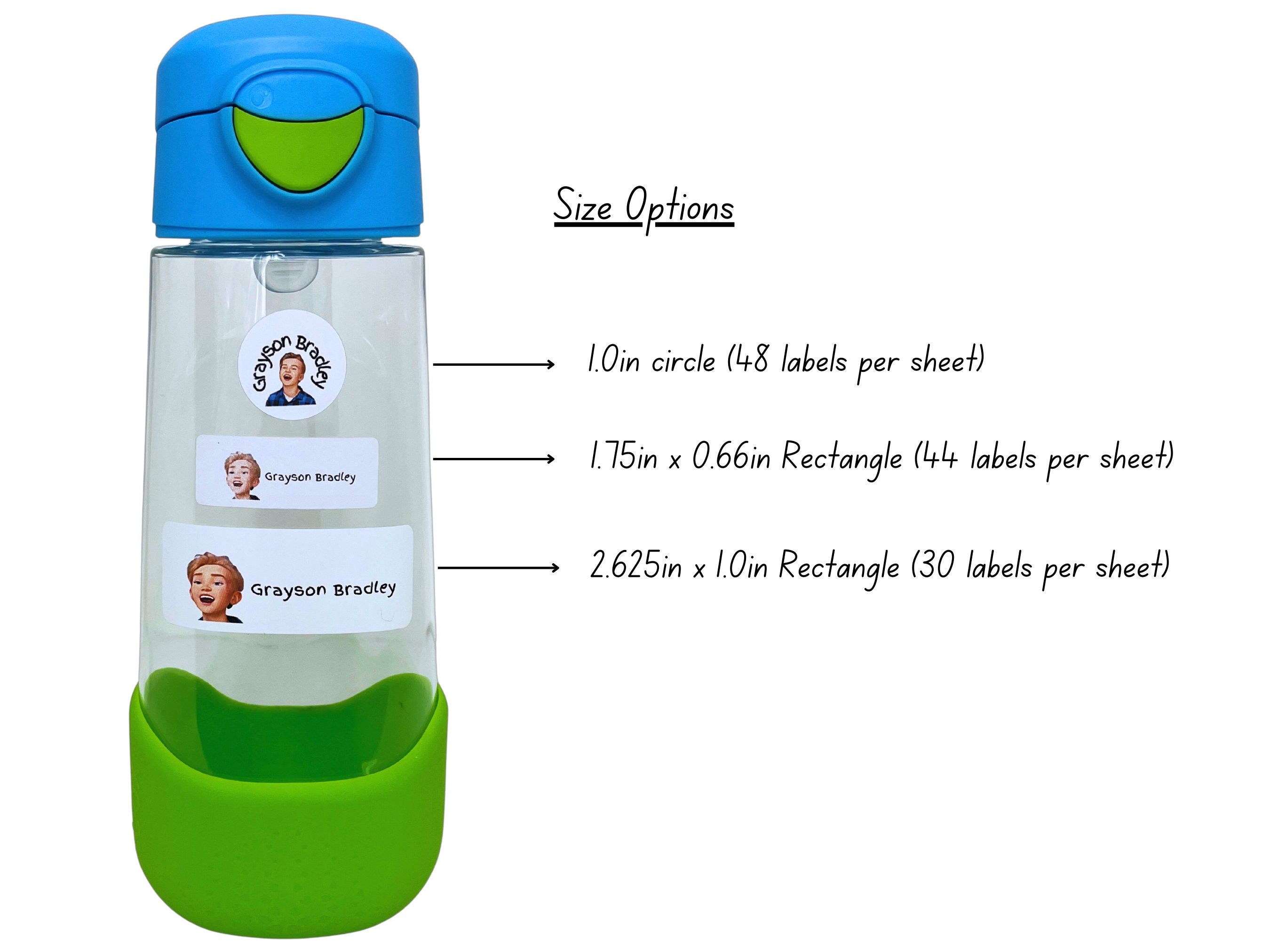 Custom Daycare Labels, Face Labels, Cartoon Name Labels, School Labels ...