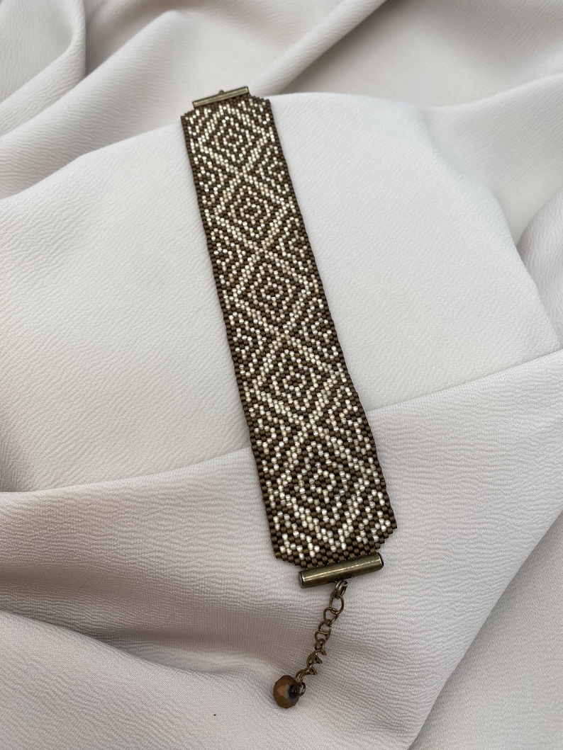 PDF Pattern Beaded Cuff Bracelet | Miyuki Delica Bracelet Scheme ...