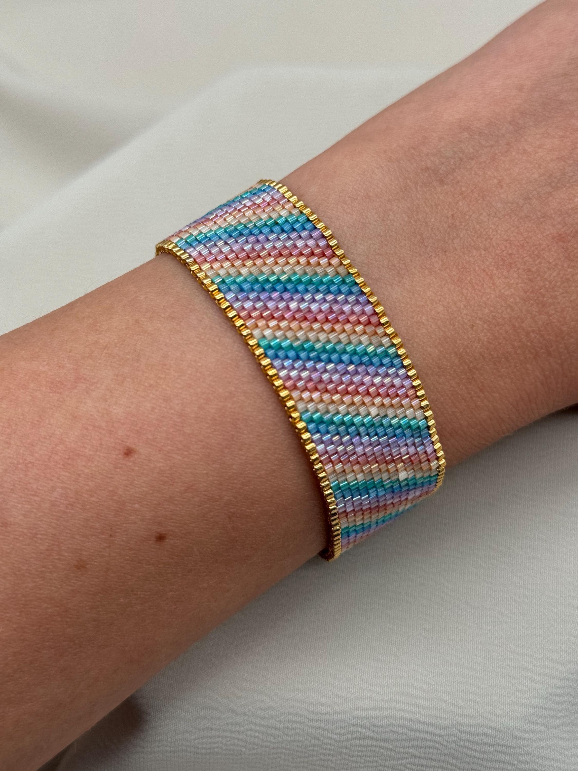 PDF Pattern Beaded Rainbow Bracelet | Miyuki Delica Bracelet Diagram ...
