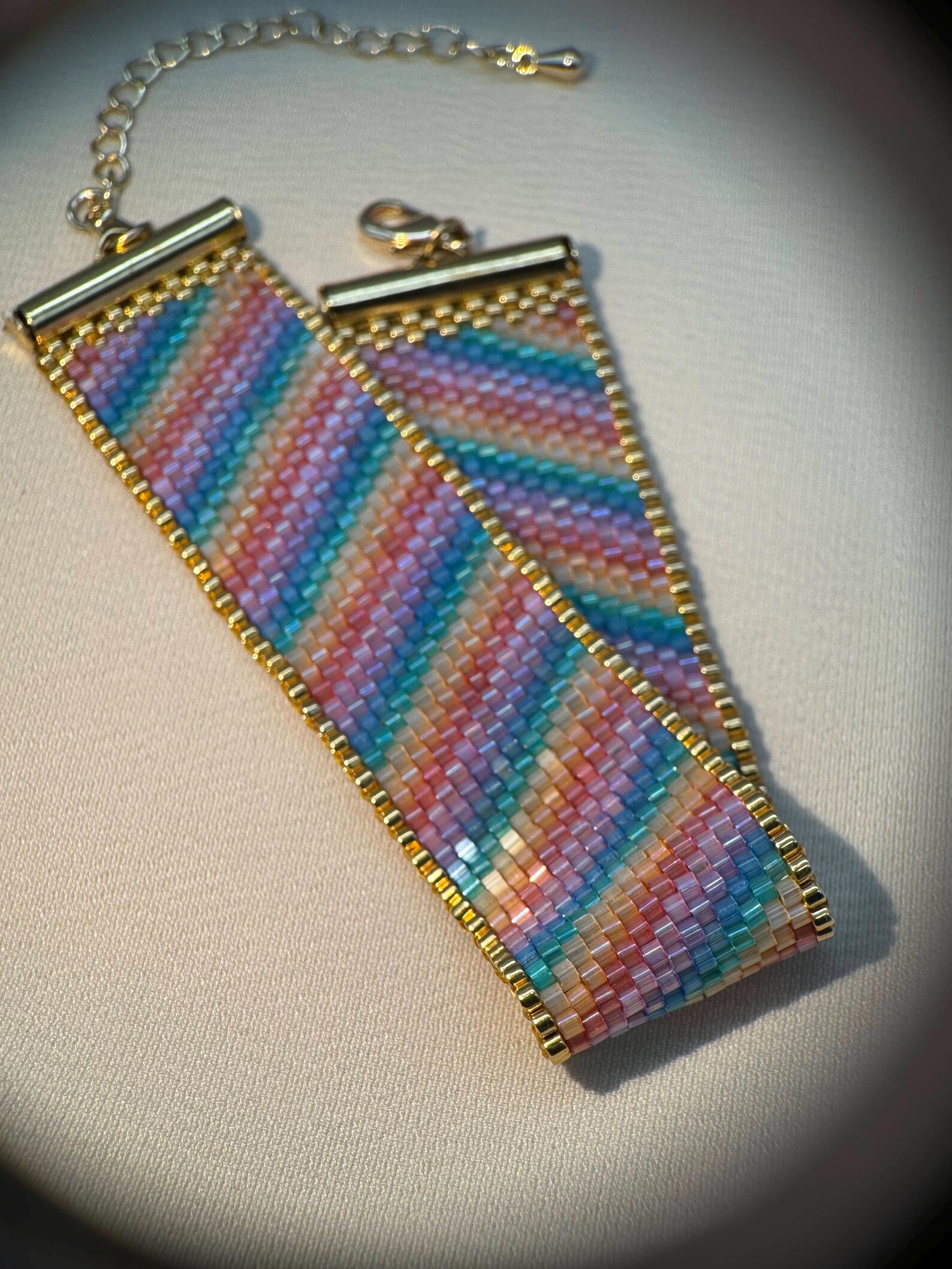 PDF Pattern Beaded Rainbow Bracelet | Miyuki Delica Bracelet Diagram | Love Rainbow Bracelet ...