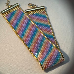 PDF Pattern Beaded Rainbow Bracelet | Miyuki Delica Bracelet Diagram ...
