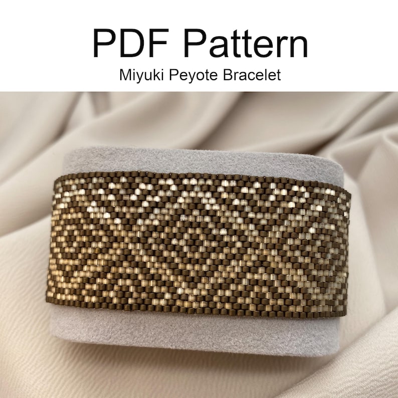 PDF Pattern Beaded Cuff Bracelet | Miyuki Delica Bracelet Scheme ...