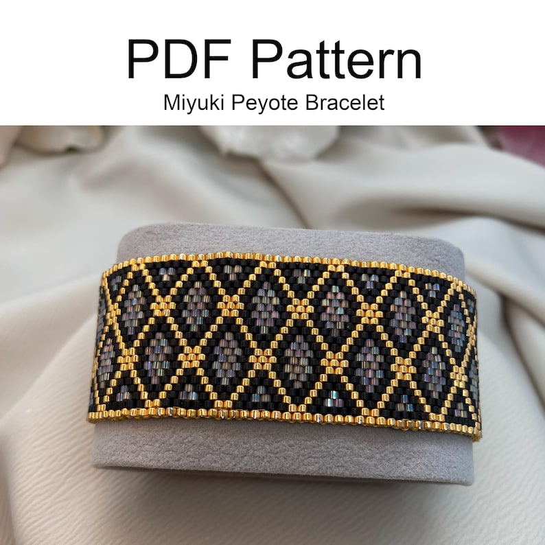 Miyuki Delica Beaded Bracelet Pattern | Even Count Peyote, Geometric ...