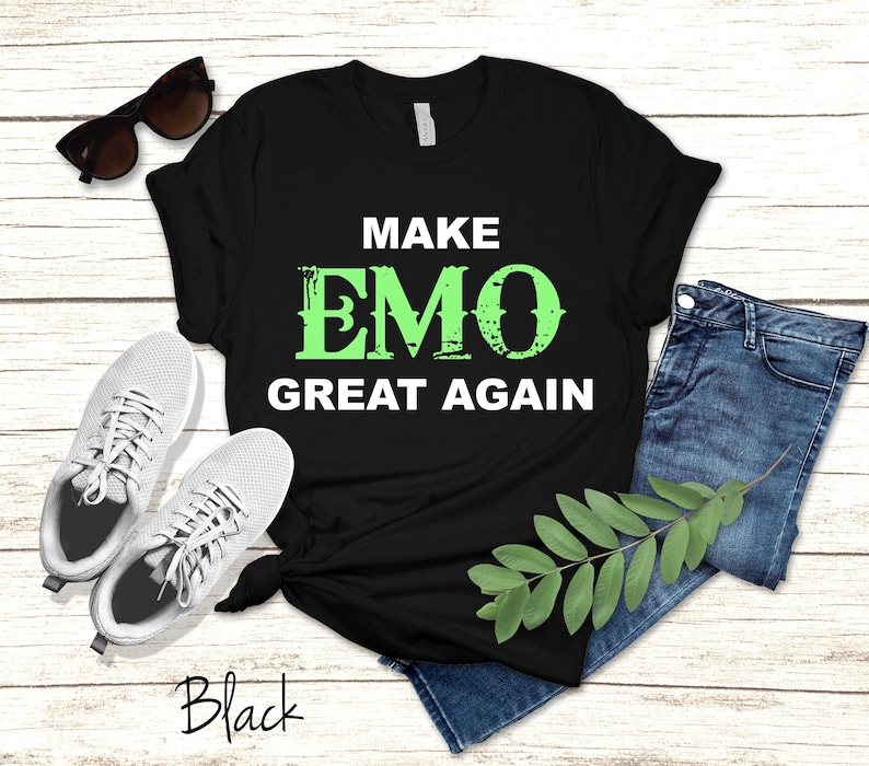 Make EMO Great Again Tee Unisex, Elder Emo Shirt, Concert Goth, Pop Punk Music, Millennial Emo ...