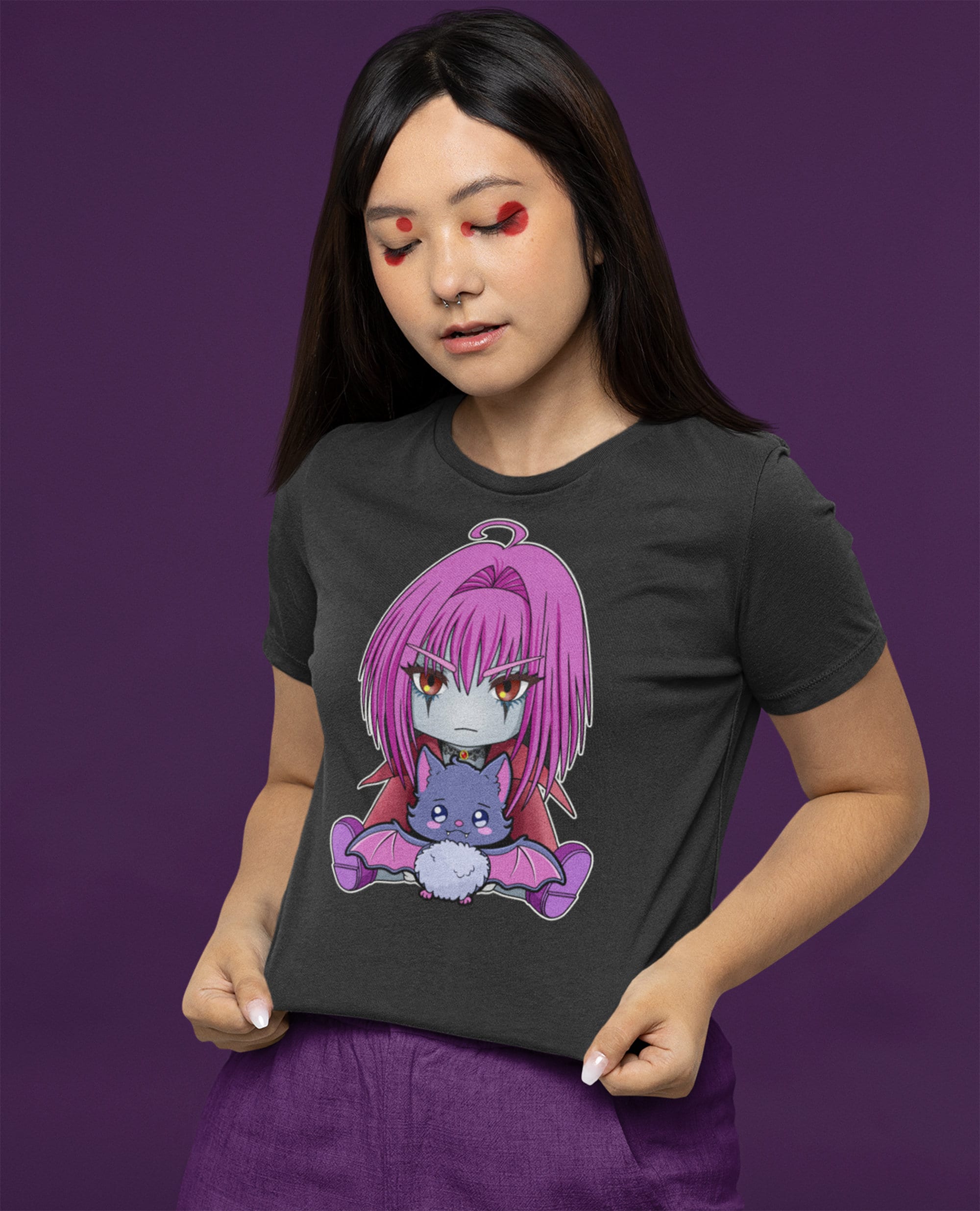 Lorelai & Bat Friend, Gothic Anime Style, Chibi Anime Character, Anime ...