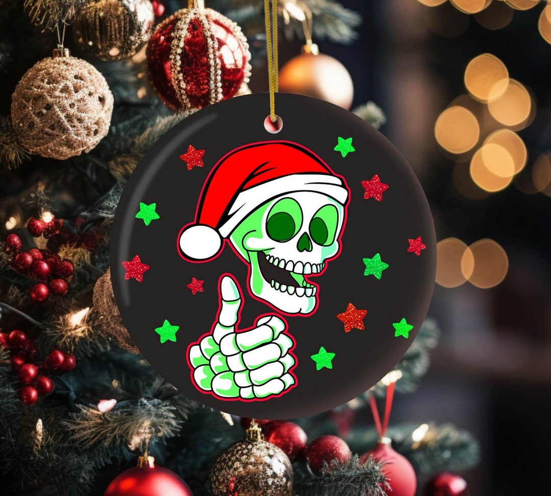 Goth Skull Christmas Ornament, Gothic Style Tree Decoration, Spooky ...