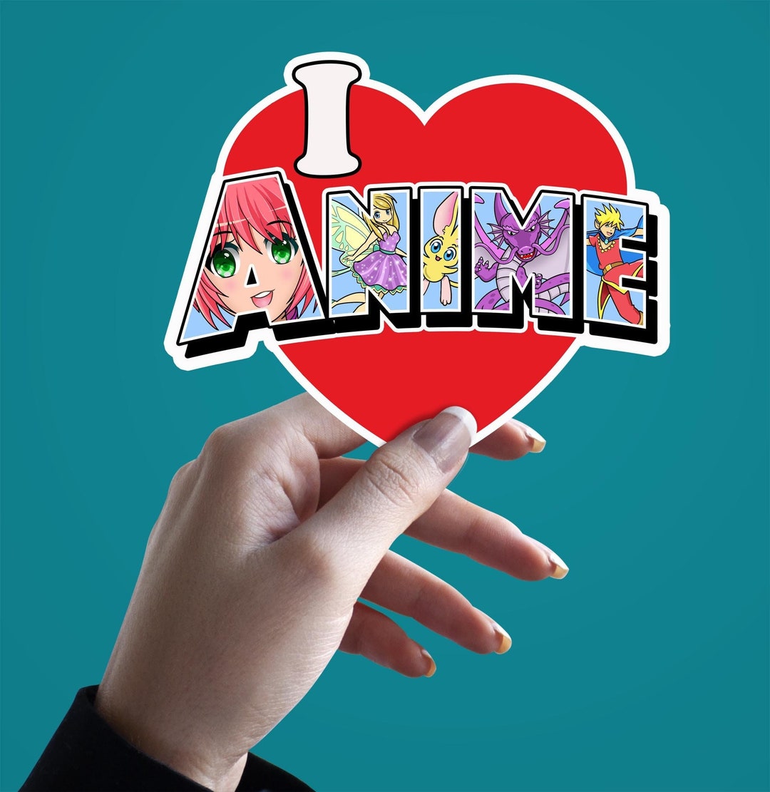 I LOVE Anime Sticker | Anime Lover Gift, Manga Reader, Anime Artwork ...