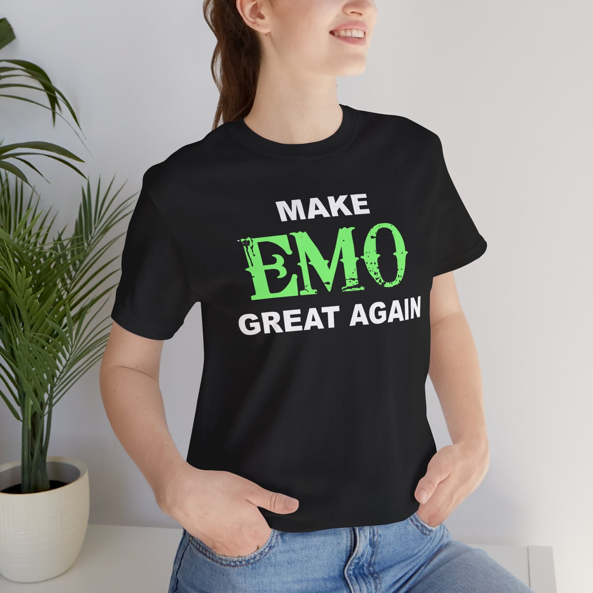 Make EMO Great Again Tee Unisex, Elder Emo Shirt, Concert Goth, Pop Punk Music, Millennial Emo ...
