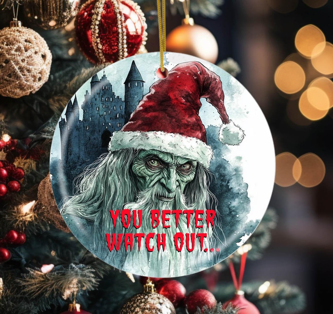 Spooky Christmas Santa Ornament, Unique Gothic Christmas Decoration ...