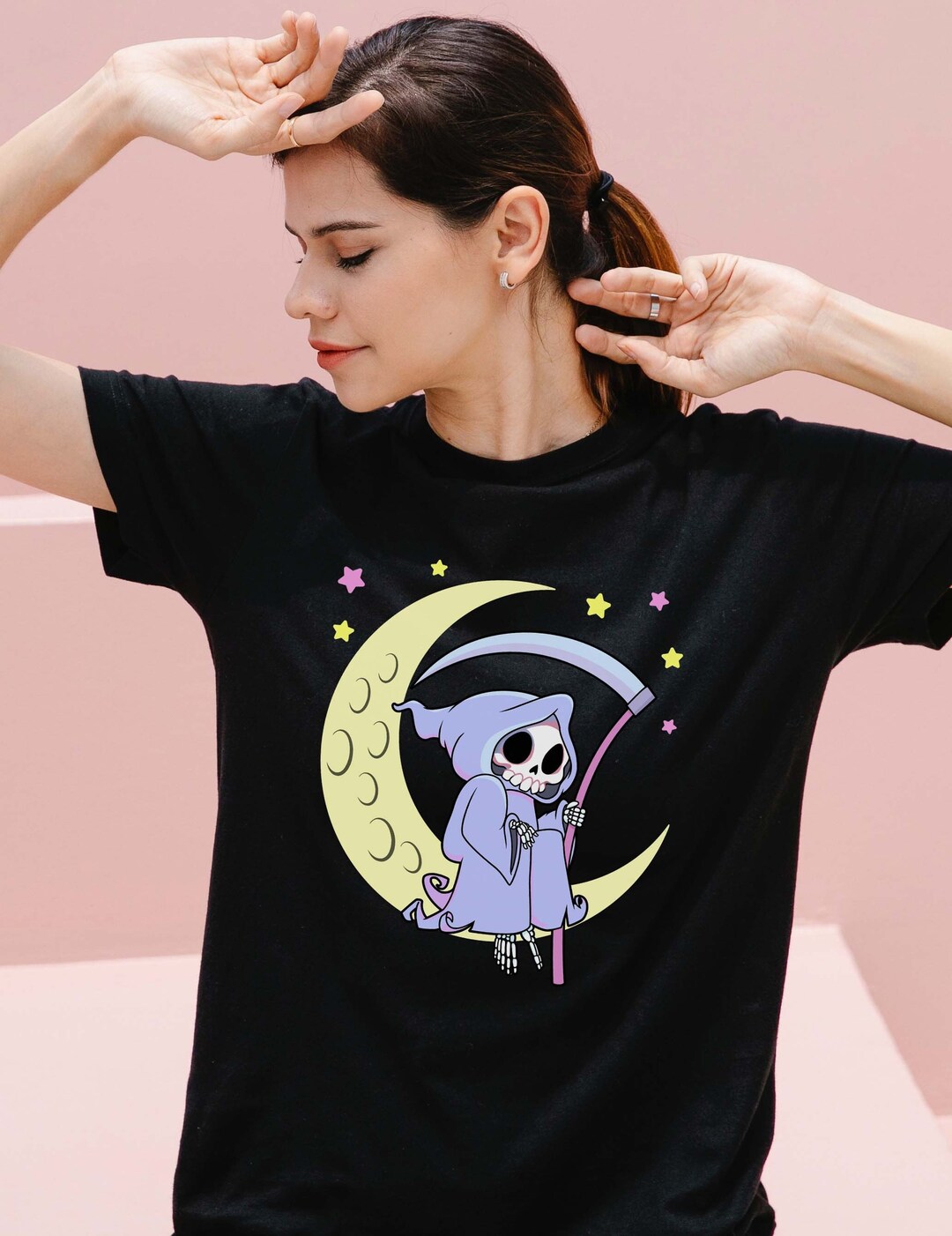 Grim Reaper in Pastel | Unisex T-shirt, Streetwear, Urban, Gothic Tee ...