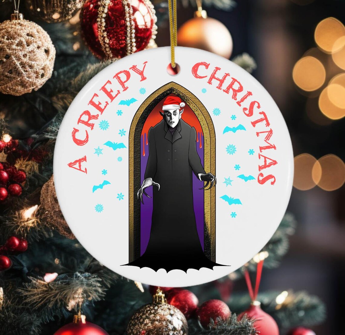 Creepy Christmas Ornament, Nosferatu Vampire Tree Bauble, Spooky Xmas ...