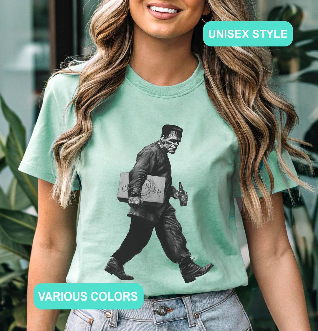 Funny Frankenstein Beer T-shirt, Monster Drinking Tee - Etsy